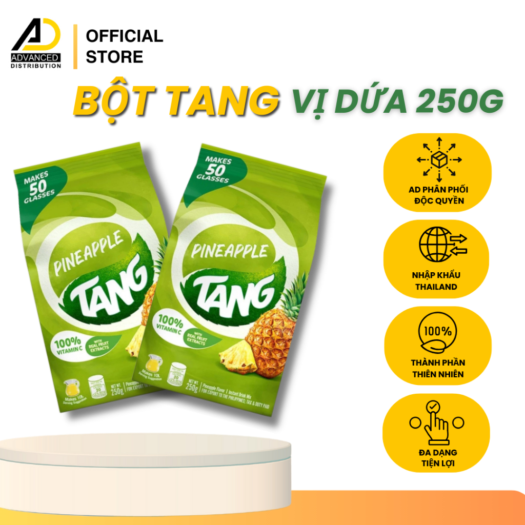 COMBO MIX Bột Pha Tang - Vị Cam 375g - Vị Dứa 250g Thơm ngon, dễ pha ...